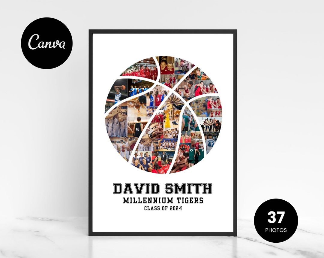 Sports Photo Collage, Basketball Photo Collage, Personalized Gifts ...