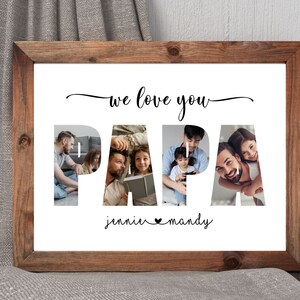 Papa Photo Frame, Papa Photo Collage, Dad Photo Print, Special Gift for ...