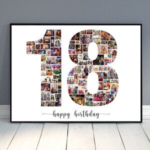18th Birthday Photo Collage, Personalized 18th Birthday Photo Collage ...