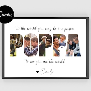 Personalized Poppa Photo Collage Print, Father's Day Gift (PDF File) - Etsy