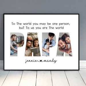 Papa Photo Frame, Papa Photo Collage, Dad Photo Print, Special Gift for ...