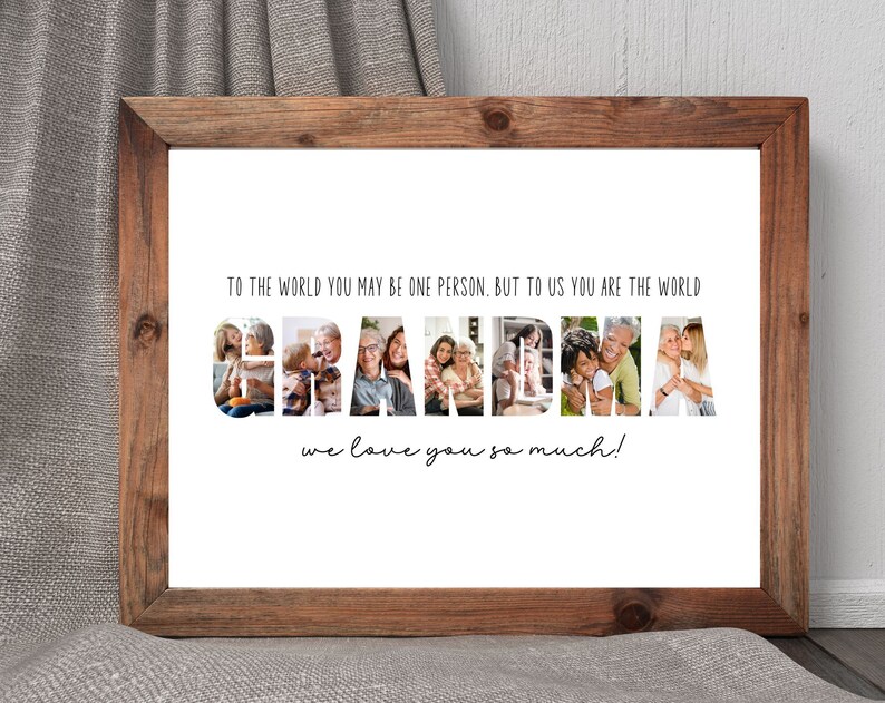 Grandma Photo Collage Gift Personalized Grandma Picture Collage Custom ...