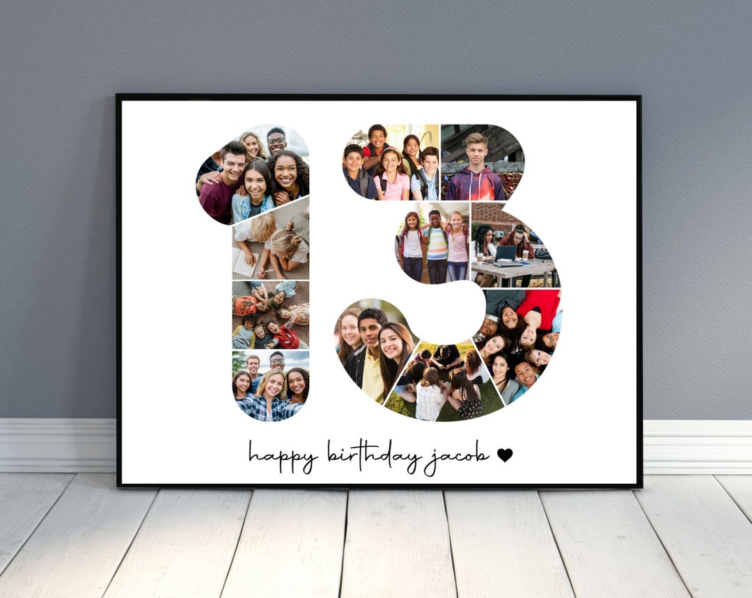 13th Birthday Collage, Birthday Gifts, Personalized Gifts, Son Daughter ...