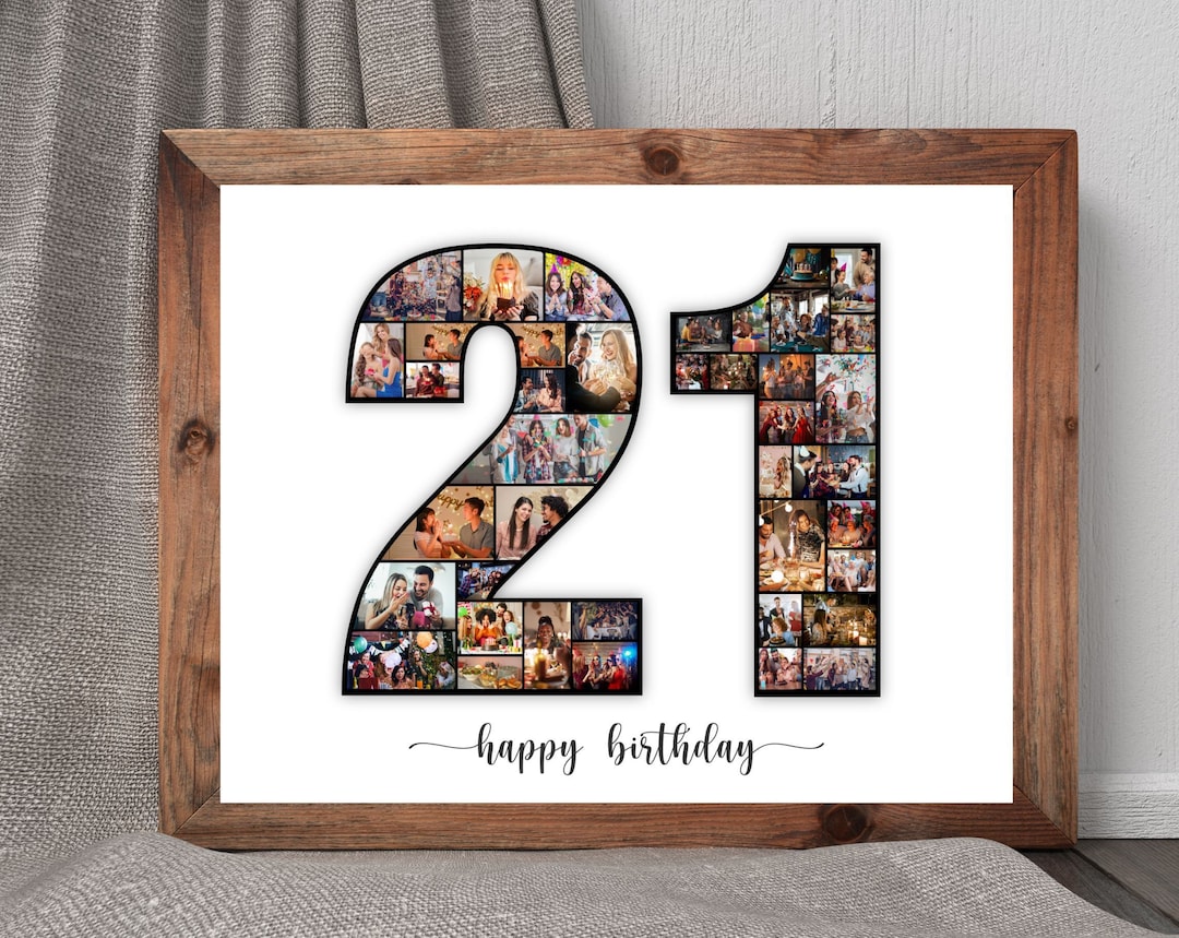 21st Birthday Collage, 21 Number Collage, 21st Photo Collage, Family ...