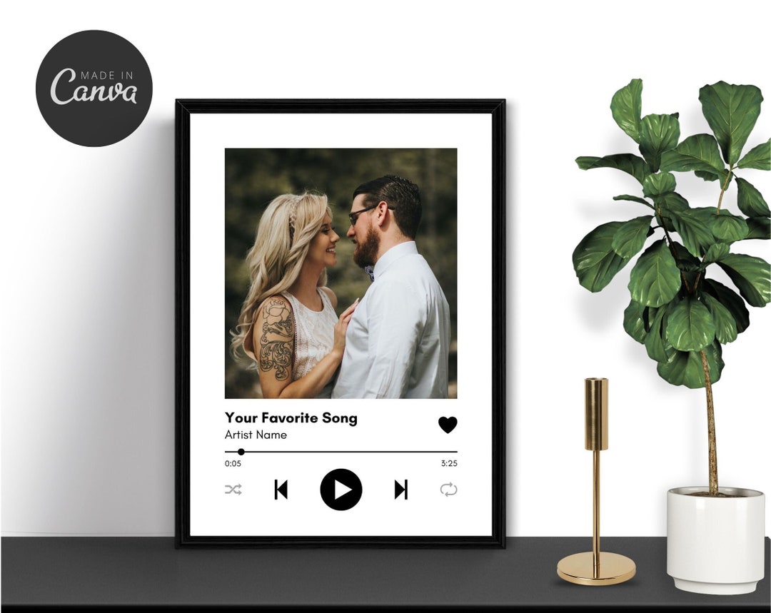 Personalized Spotify Song Print, Custom Music Art (canva Template) - Etsy