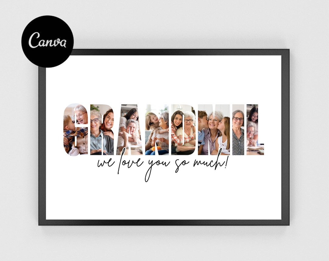 Grandma Photo Frame, Personalized Grandma Frame, Grandma Photo Collage ...