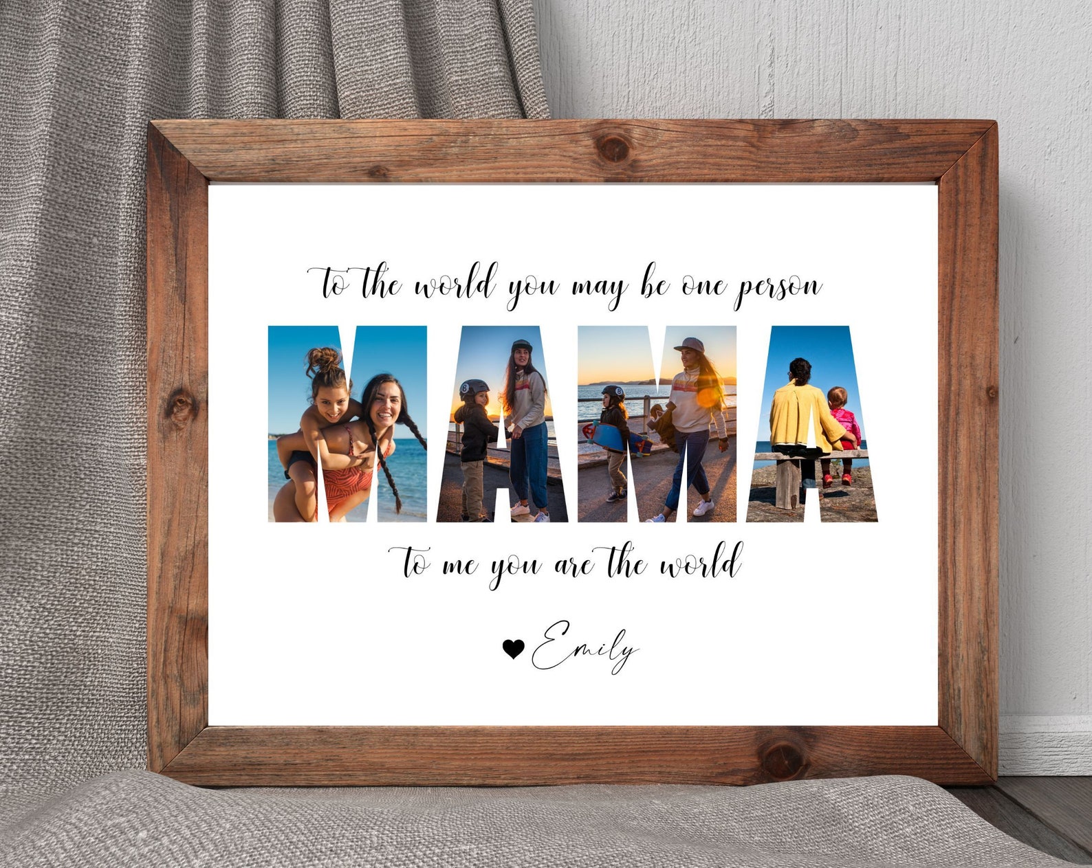 Mama Photo Collage, Mama Photo Frame, Personalized Mom Frame, Mother's ...