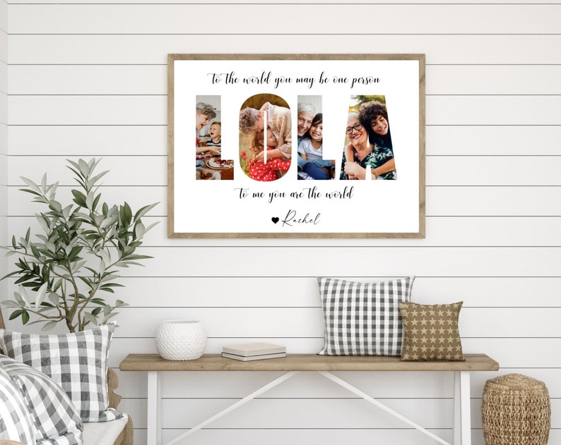 Personalized Grandma Photo Collage Frame, Lola Gift (PDF File) - Etsy