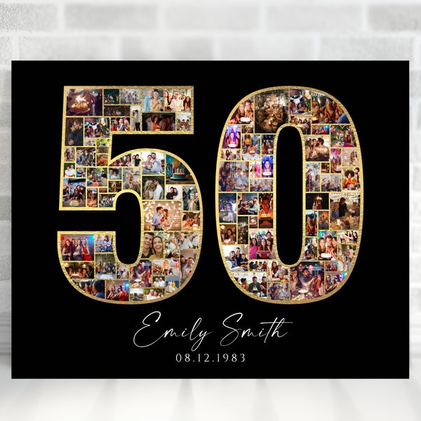 50th Birthday Photo Collage - Etsy