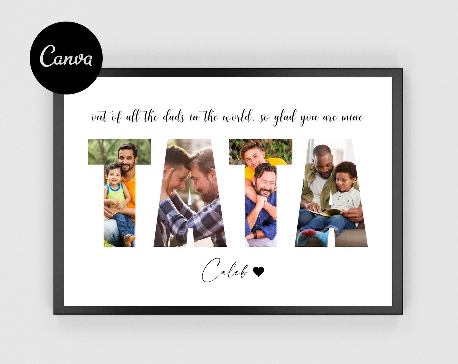 Dad Photo Collage, DIY Canva Template, Dad Photo Collage, Personalized ...