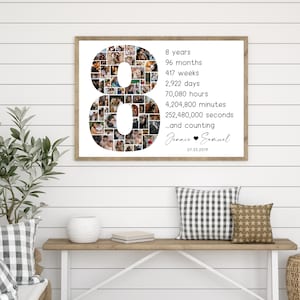 8th Year Anniversary Photo Collage, Number 8 Collage, Number Photo ...