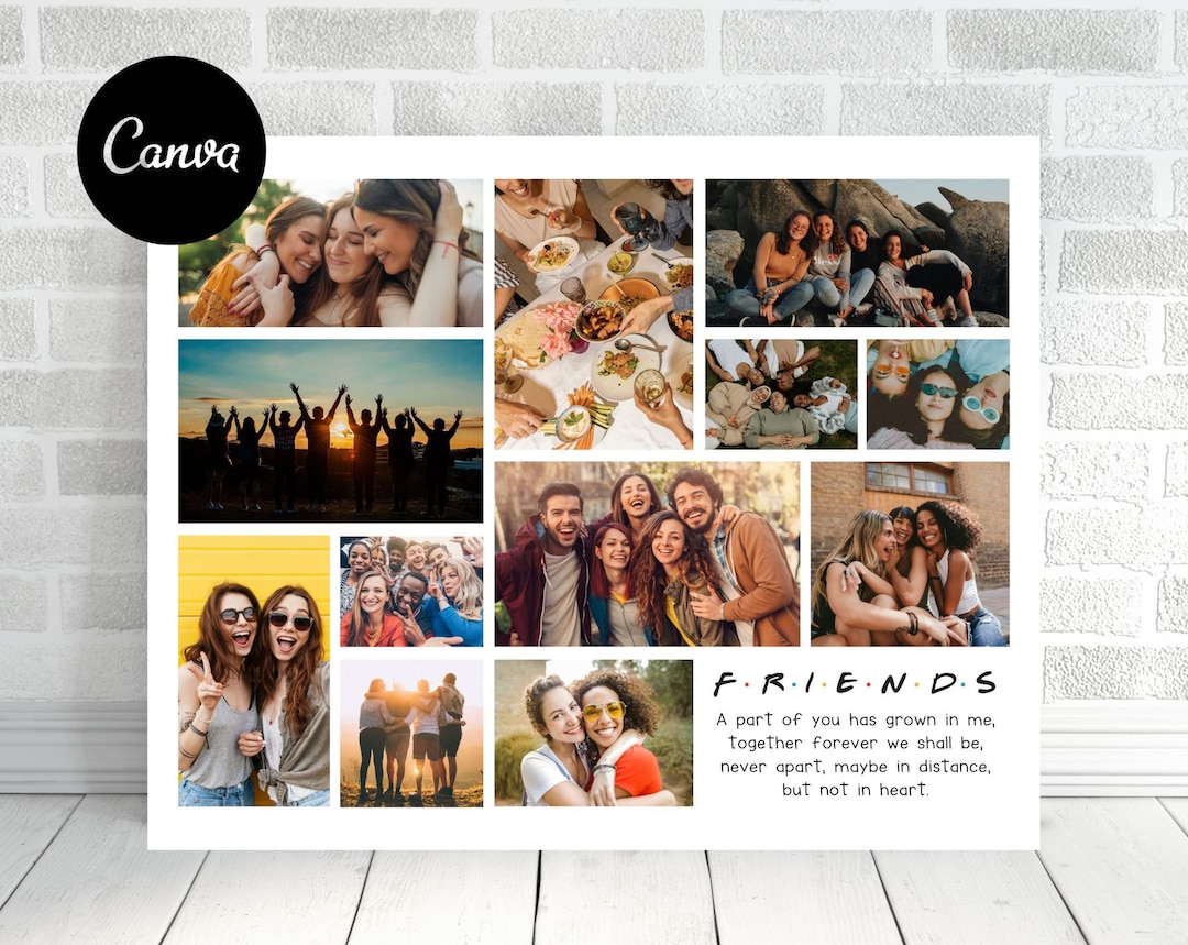 Friends Photo Frame, Friends Prints, Friends Photo Collage, Canva ...