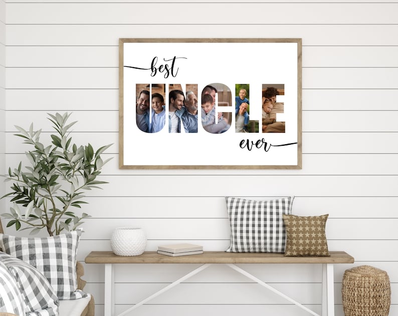Uncle Photo Collage Gift, Personalized Uncle Picture Collage, Custom ...