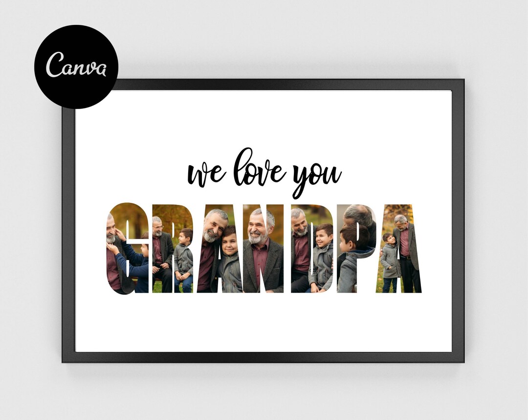 Grandpa Photo Frame, Personalized Grandpa, Grandpa Photo Collage ...