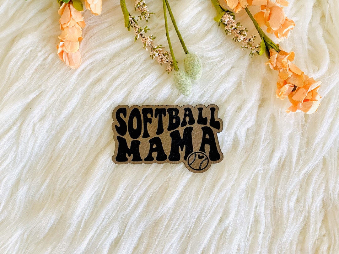 Patches for Hats, Leather Iron on Patch, Softball Mama Hat, Adhesive ...