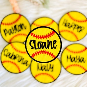 Softball Name Patch, Custom Softball Iron on Patch, Iron on for Hat, Patches for Hats ...