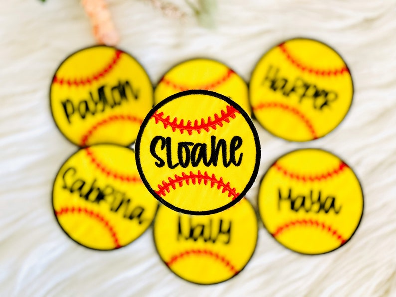 Softball Name Patch, Custom Softball Iron on Patch, Iron on for Hat ...