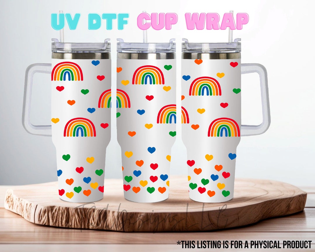 40oz Tumbler Wrap, Pride Tumbler Wrap, Rainbow Pride Decal, Cup Wraps ...