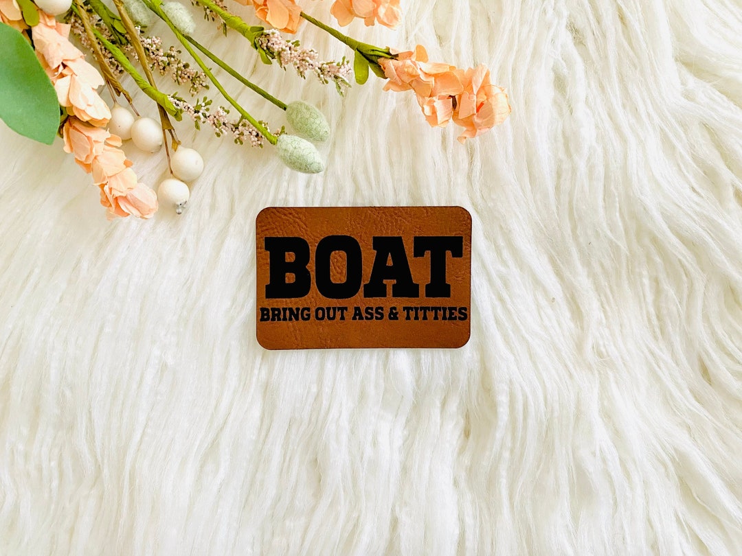 B.O.A.T Hat Patch, Custom Leather Patch, Leather Iron on Patch, Leather ...