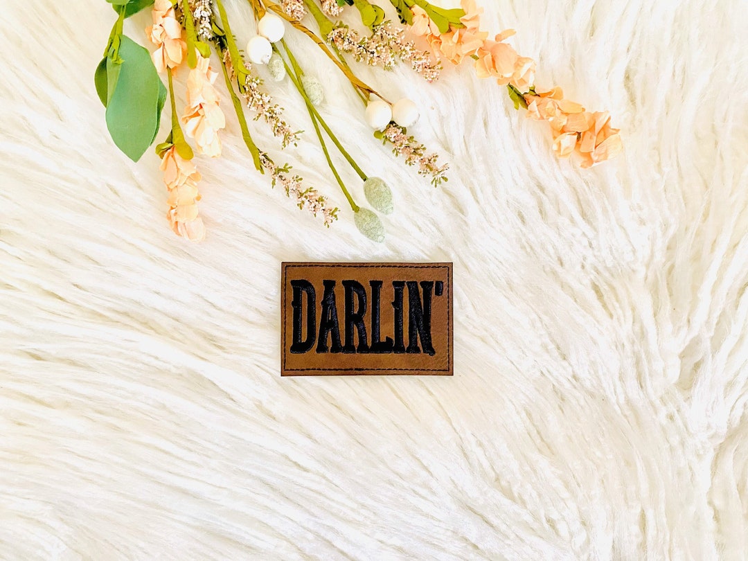 Darlin Patch, Cowgirl Iron on Patch, Darlin Hat Patches, Leather ...