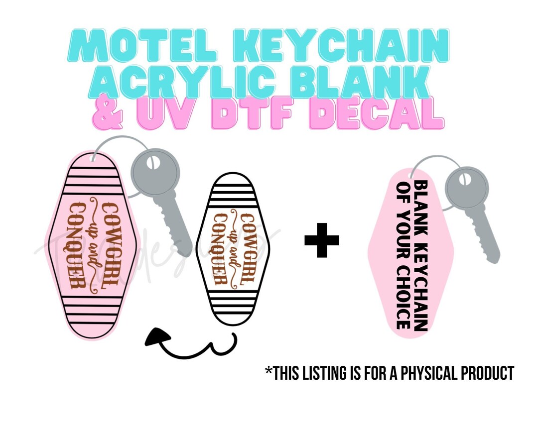 UV DTF Keychain Decals, Acrylic Keychain Blanks, Cowgirl up and Conquer ...