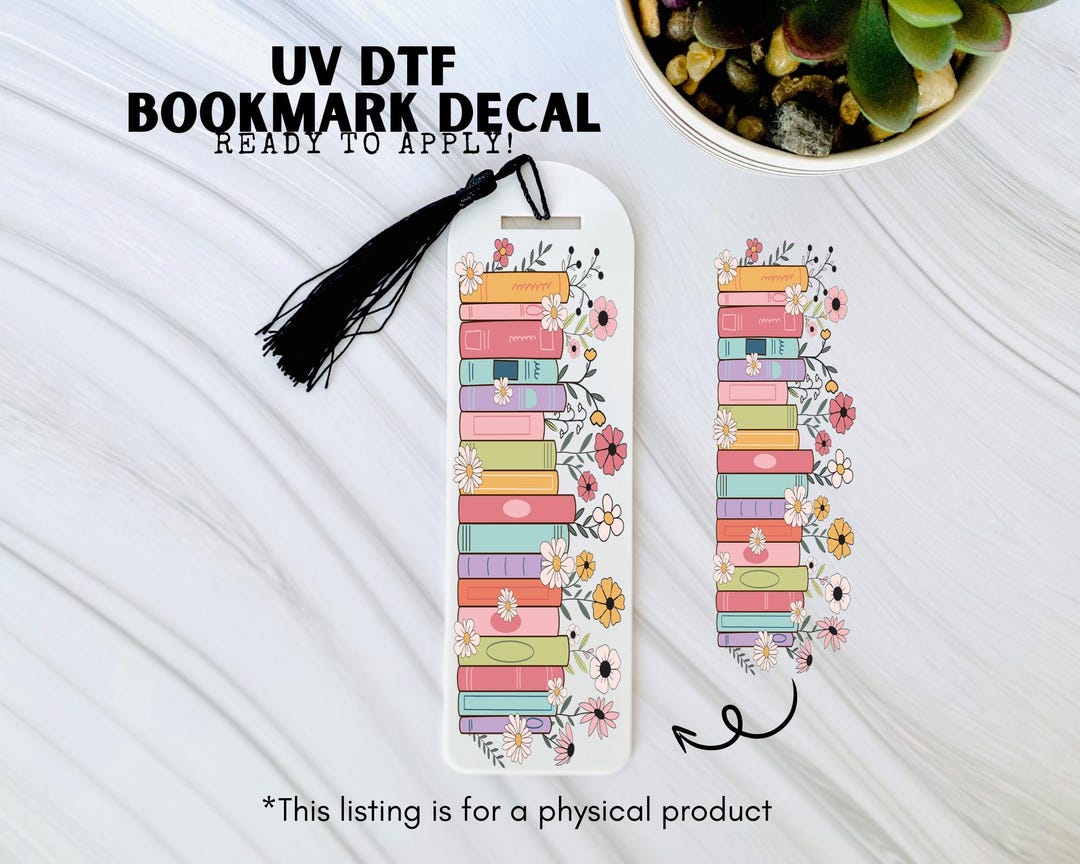 UV DTF Bookmark Decals, Floral Bookmark Decal, Uv Dtf Bookmark Sticker ...