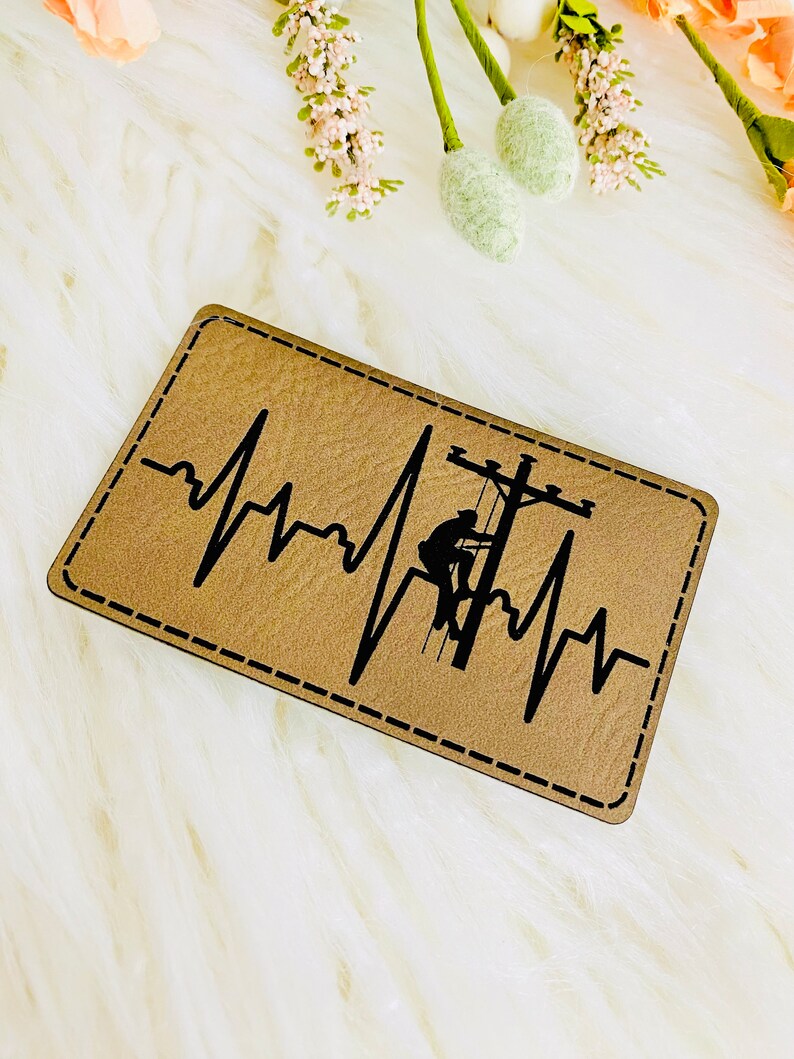 Lineman Hat Patch Iron on Leather Patch Leather Patches for - Etsy