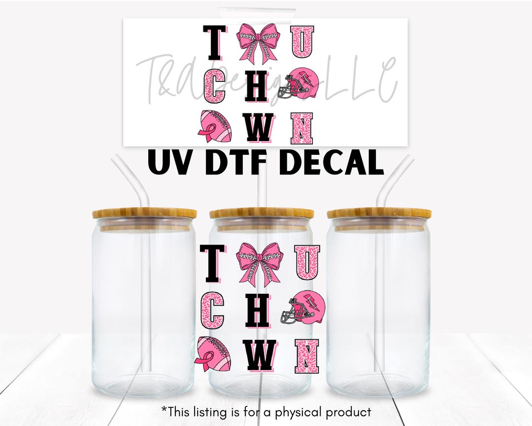 Football Uv Dtf Decal, Touchdown Game Day Uv Dtf, DTF Stickers, 16oz ...
