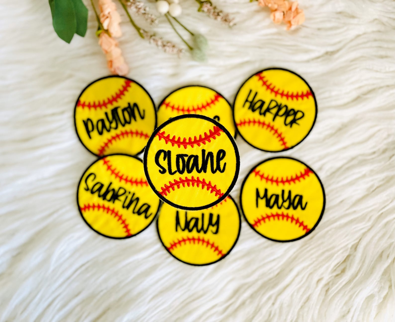 Softball Name Patch, Custom Softball Iron on Patch, Iron on for Hat ...