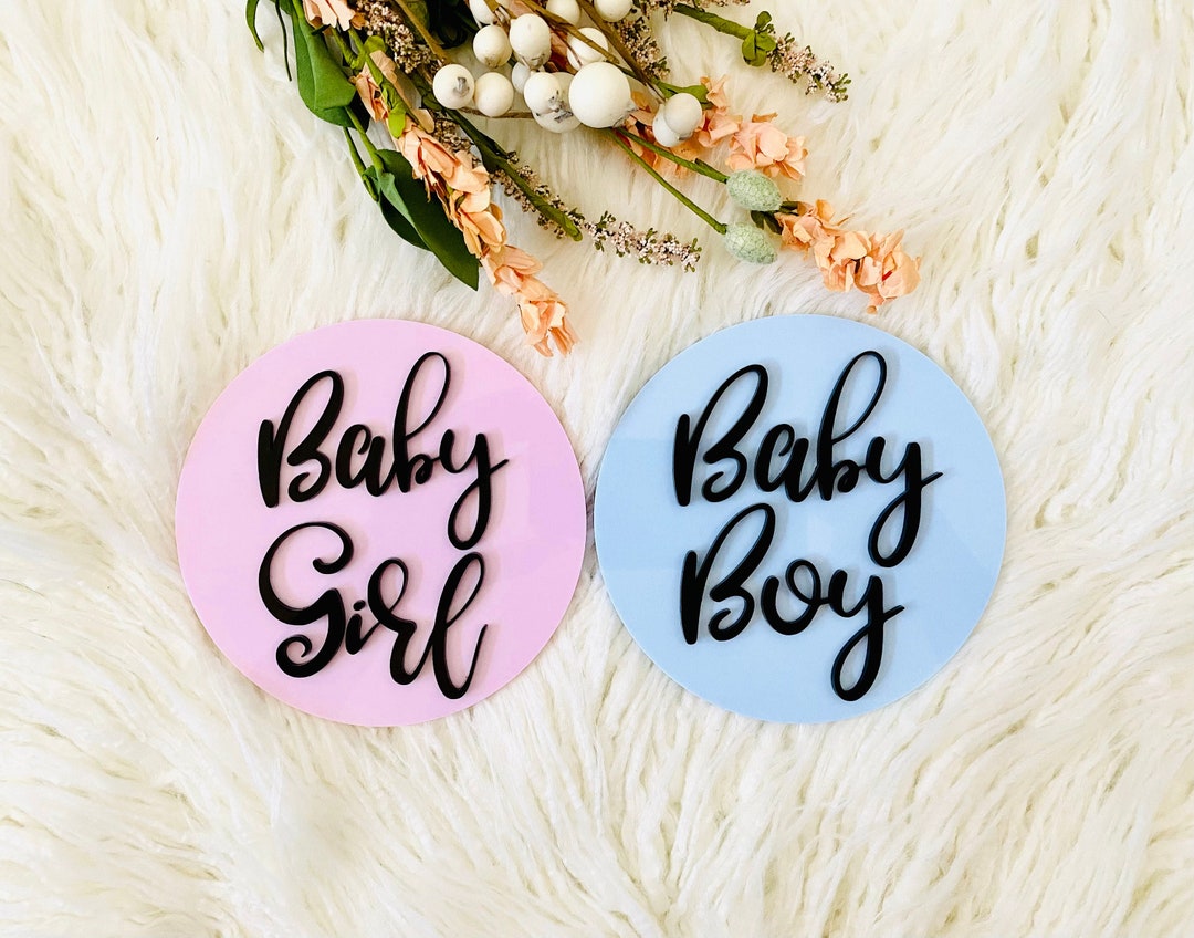 Baby announcement sign, boy or girl sign, gender reveal prop, hospital ...