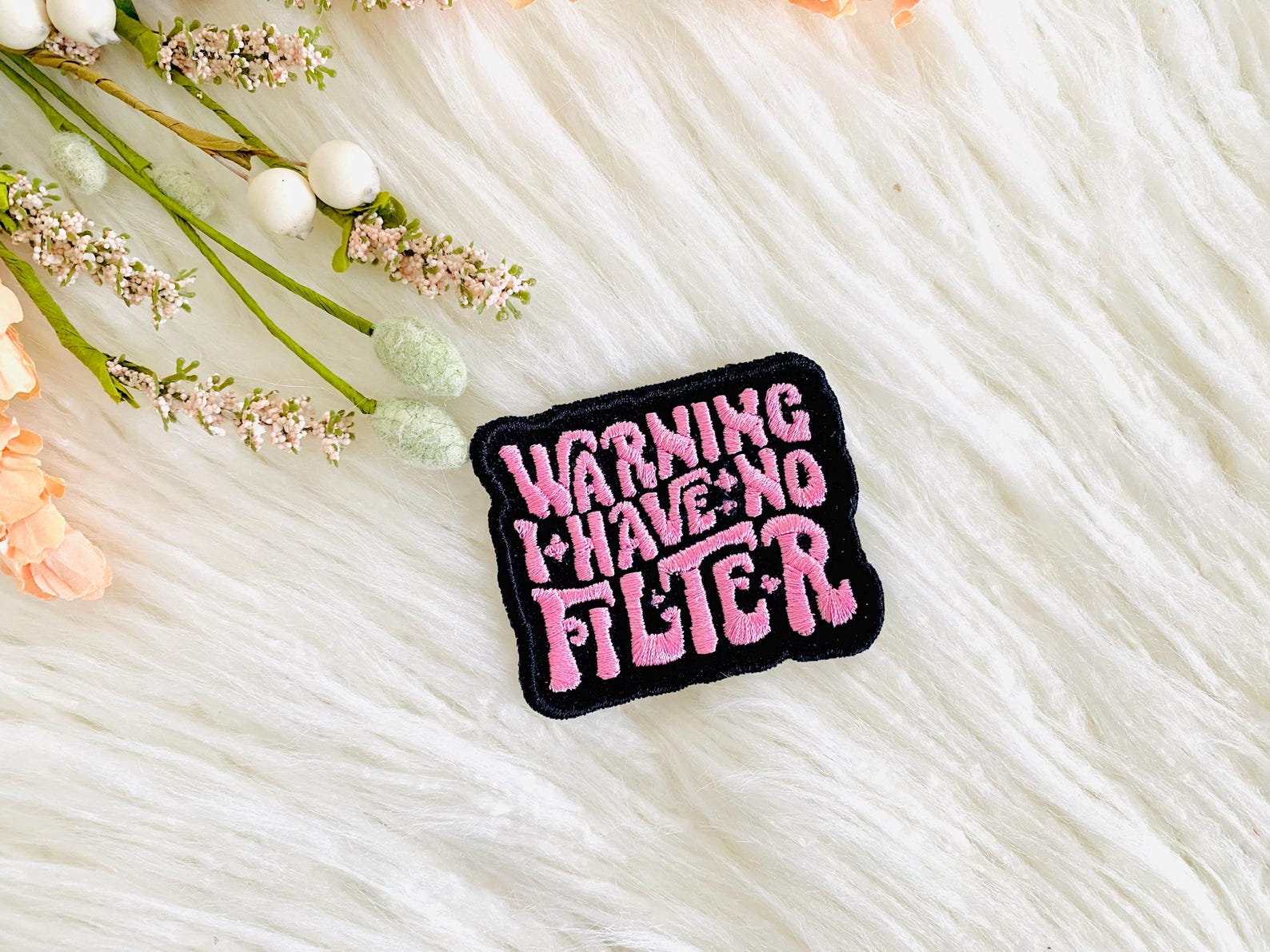I Have No Filter Hat Patch, Funny Hat Patches, No Filter Iron On ...