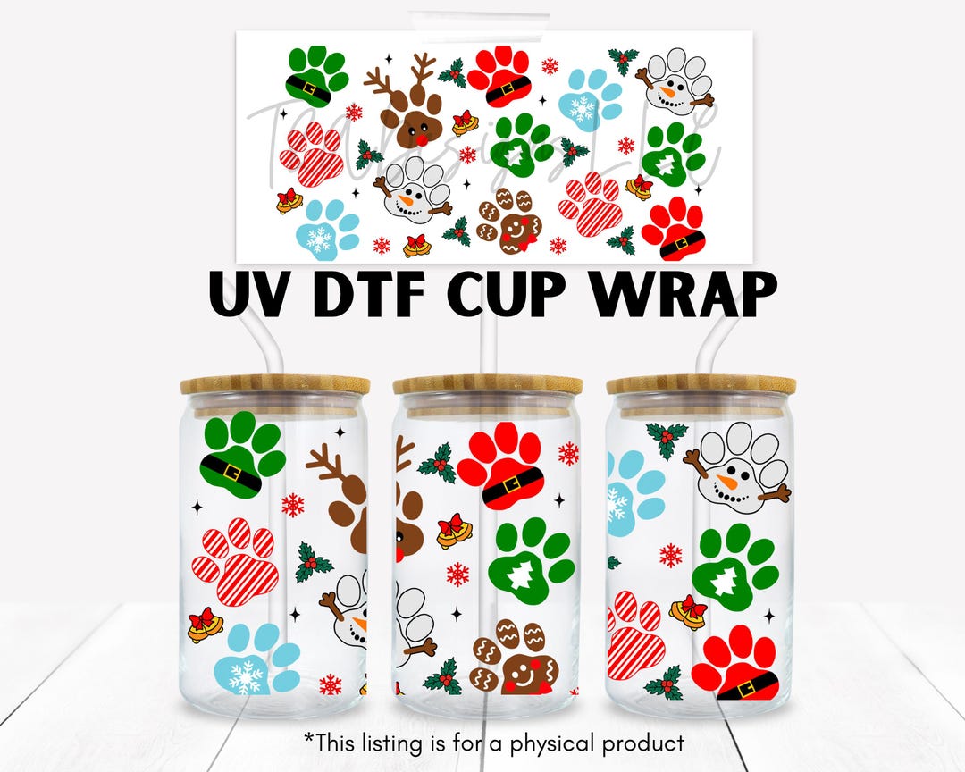 Christmas UV DTF Cup Wrap, Uv Dtf Decals, Ready to Use Wrap, Christmas ...
