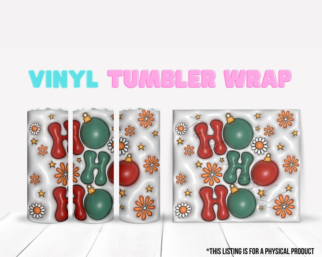 3D Christmas Tumbler Wrap, Puff Tumbler Wrap, Puff Vinyl Decal, Vinyl ...