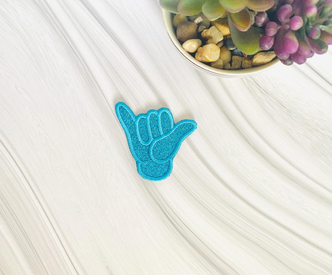 Glitter Shaka Patch, Shaka Iron on Patch, Glitter Iron On, Hat Patches ...