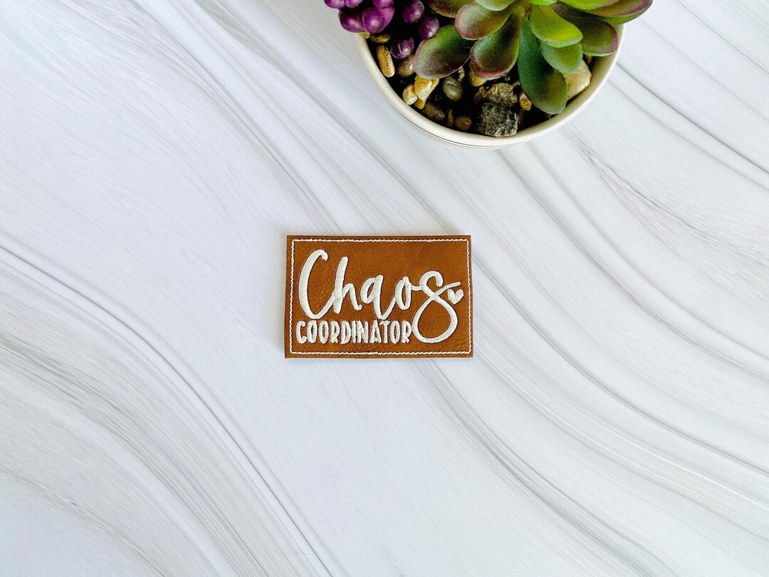 Chaos Coordinator Patch, Embroidered Leather Patches, Leather Patches ...