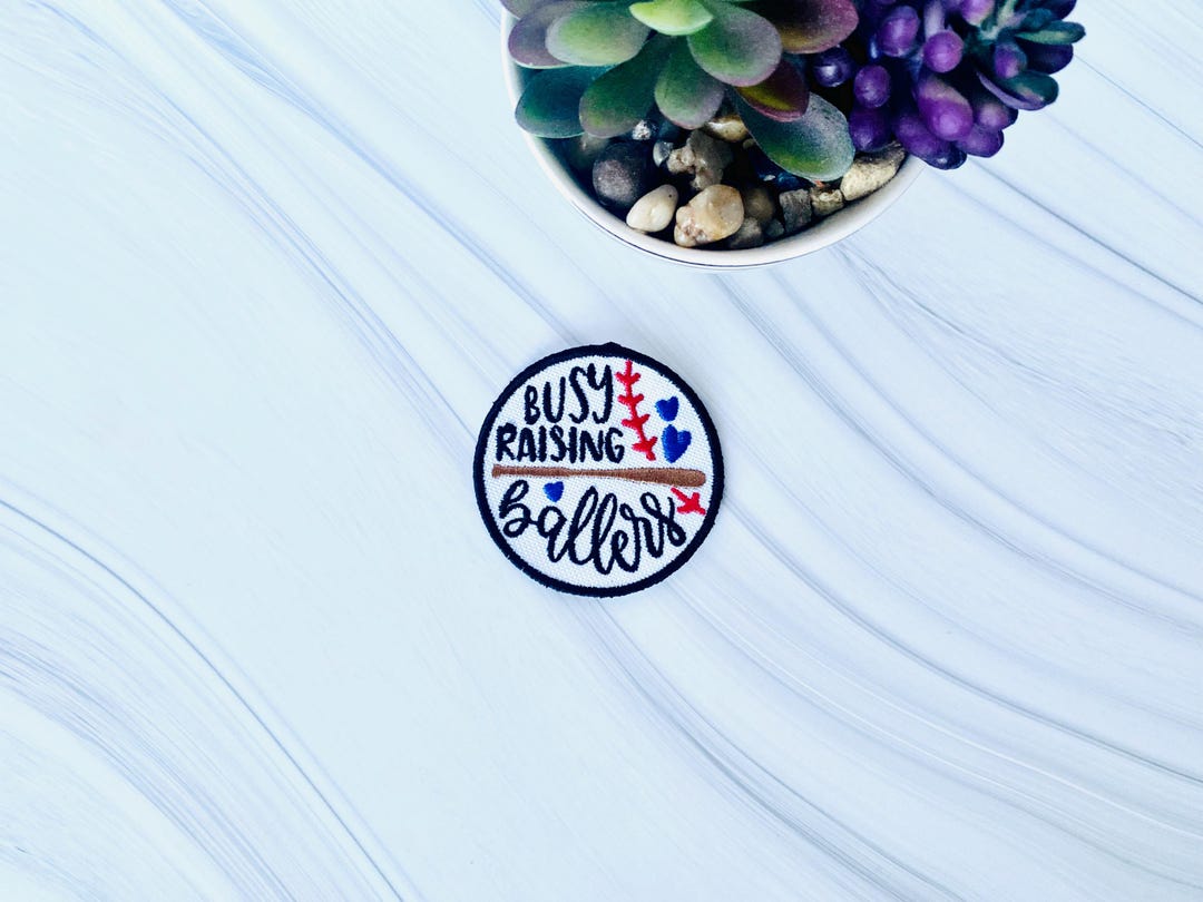 Baseball Hat Patch, Busy Raising Ballers Patch, Baseball Mom Patch, Hat ...