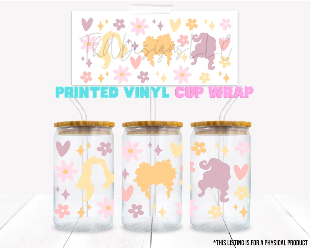 Halloween Vinyl Cup Wrap Vinyl Decals Stickers for Glass - Etsy