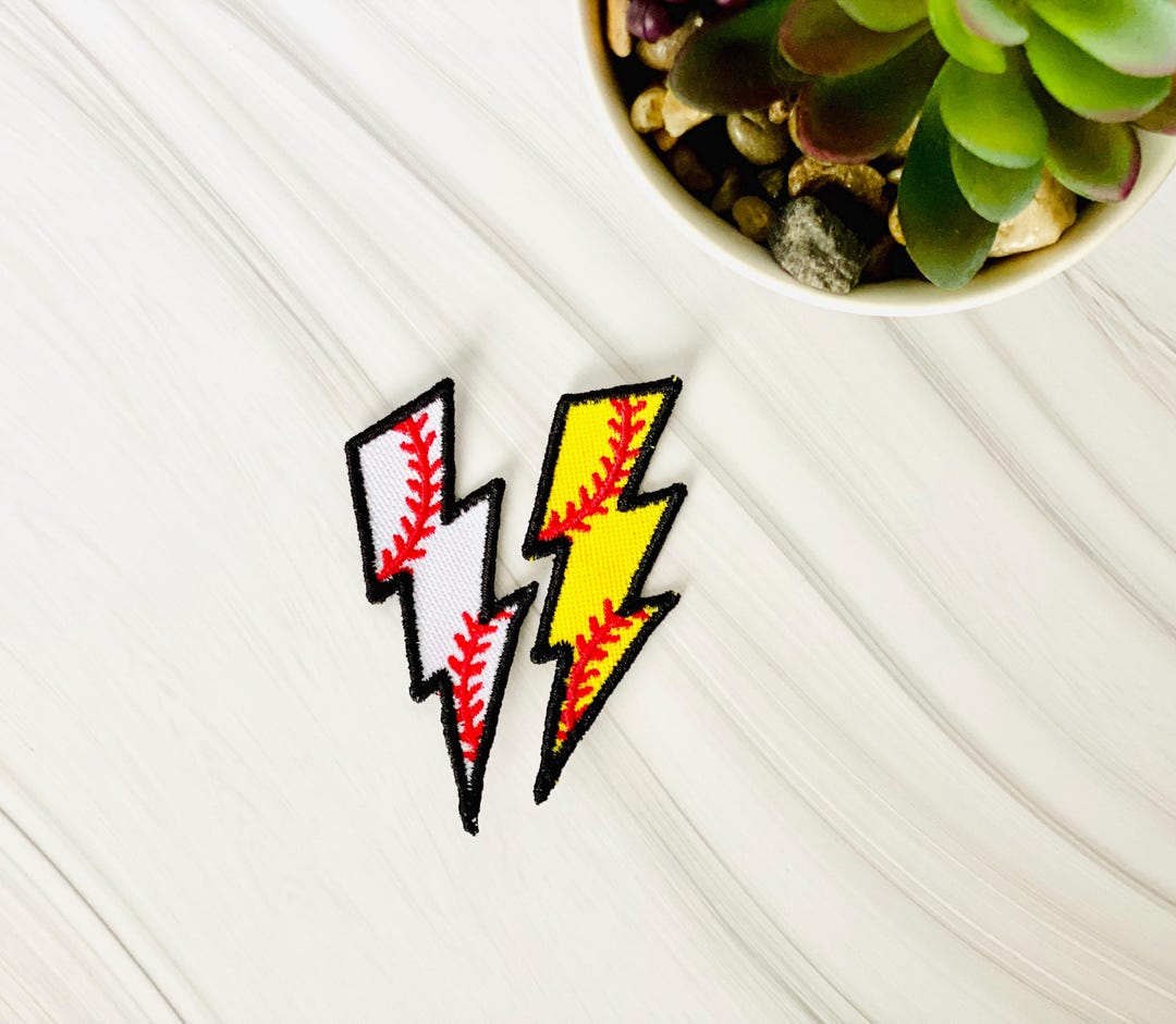 Sports Lightning Bolt Patch, Lightning Bolt Hat Patch, Lightning ...