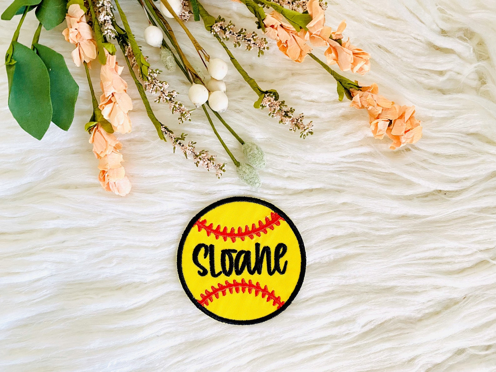 Softball Name Patch, Custom Softball Iron on Patch, Iron on for Hat ...