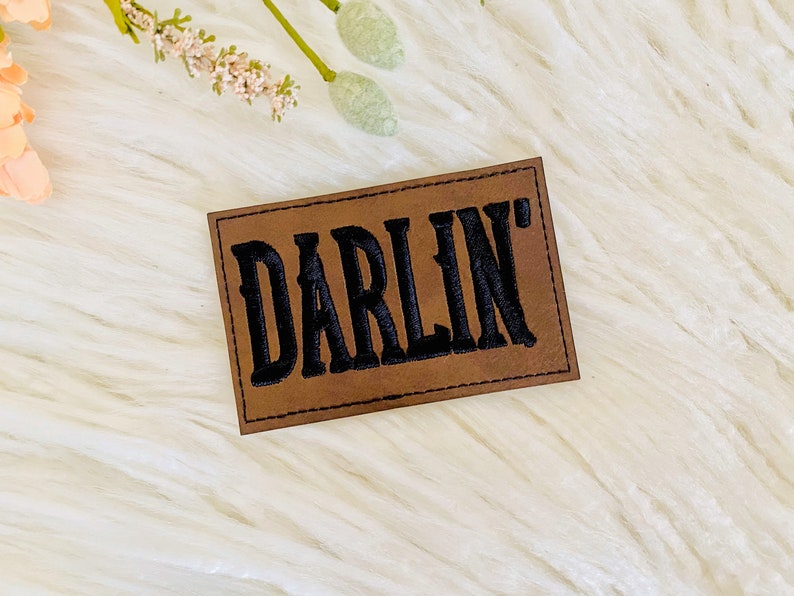 Darlin Patch, Cowgirl Iron on Patch, Darlin Hat Patches, Leather ...