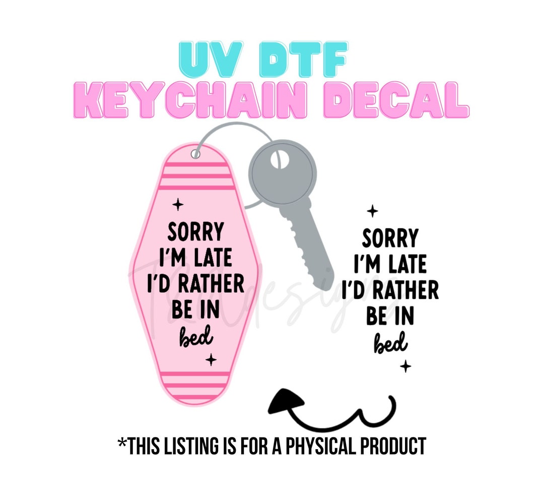 Uv Dtf Keychain Decals, Keychain Uvdtf, Motel Key Chain Custom, Sticker ...