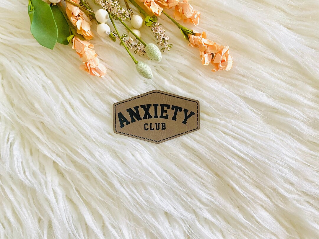 Patches for Hats, Anxiety Club Hat, Custom Leather Patch, Iron on Hat ...