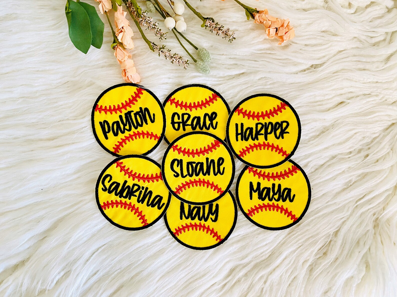 Softball Name Patch, Custom Softball Iron on Patch, Iron on for Hat ...
