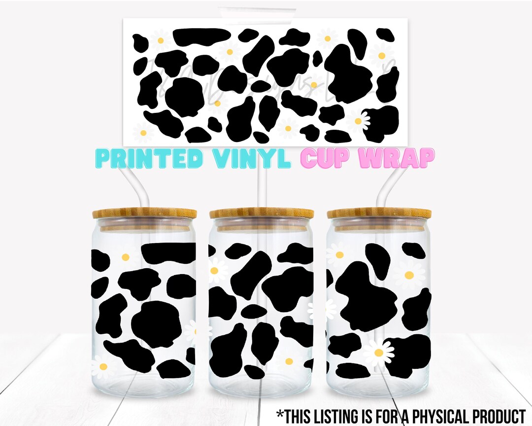 Cow Print Cup Wrap Cow Print Vinyl Ready to Apply Wraps - Etsy