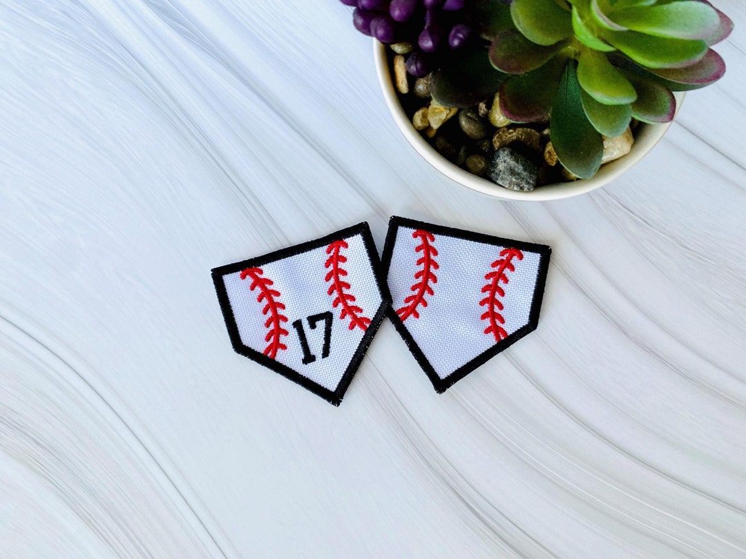 Baseball Homeplate Logo, Custom Baseball Number Patch, Baseball Iron on ...
