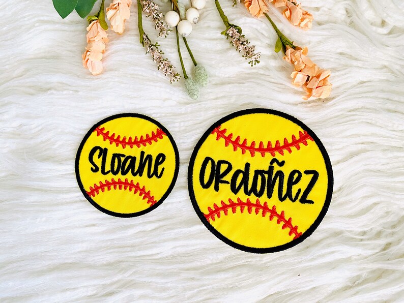 Softball Name Patch, Custom Softball Iron on Patch, Iron on for Hat ...