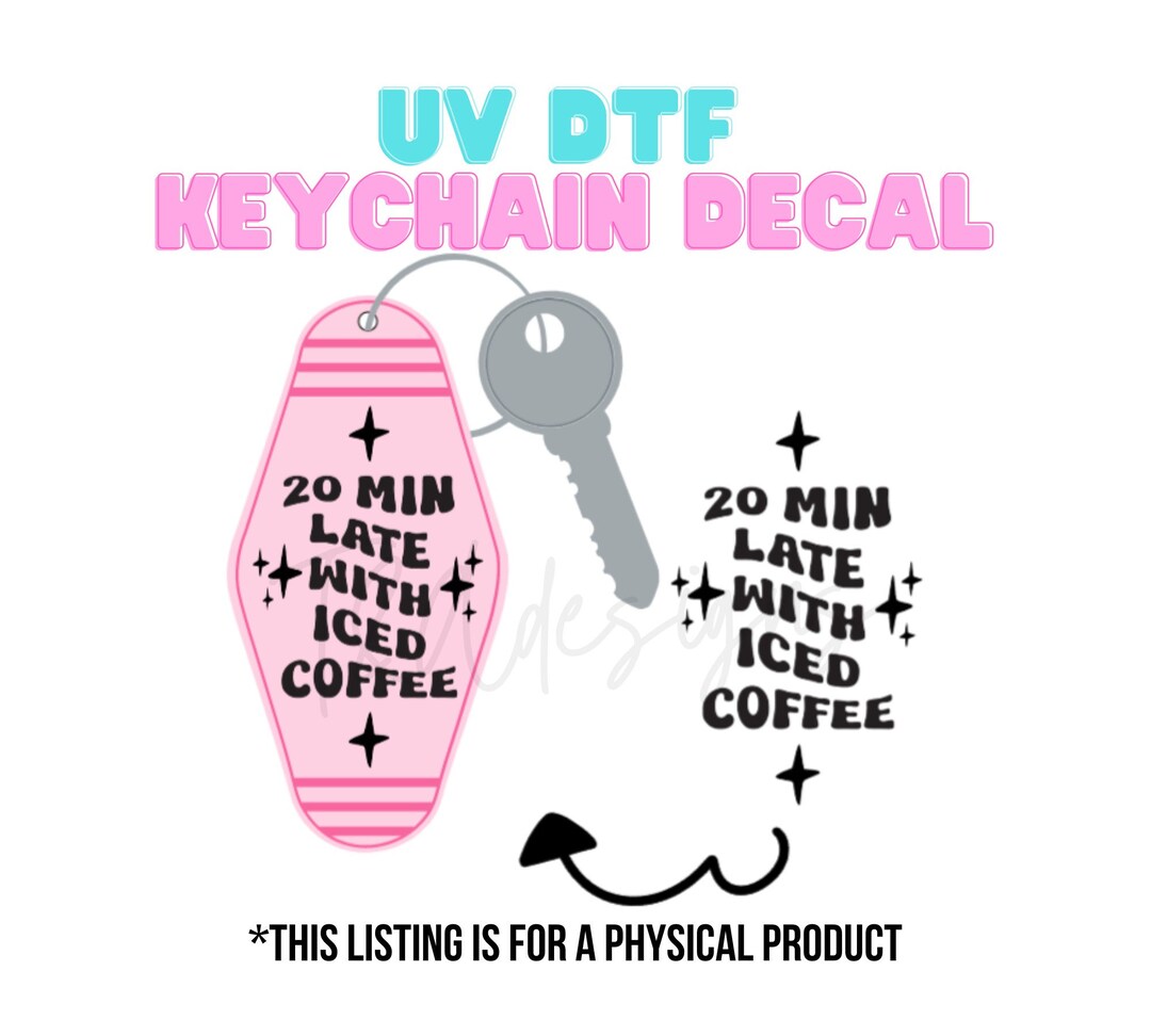 Uv Dtf Keychain Decals, Keychain Uvdtf, Motel Key Chain Custom, Sticker ...