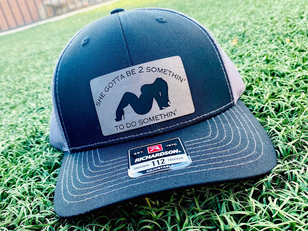 Dirty Humor Hats, Down With the Thickness Hat, Leather Patch Hat, Dark ...