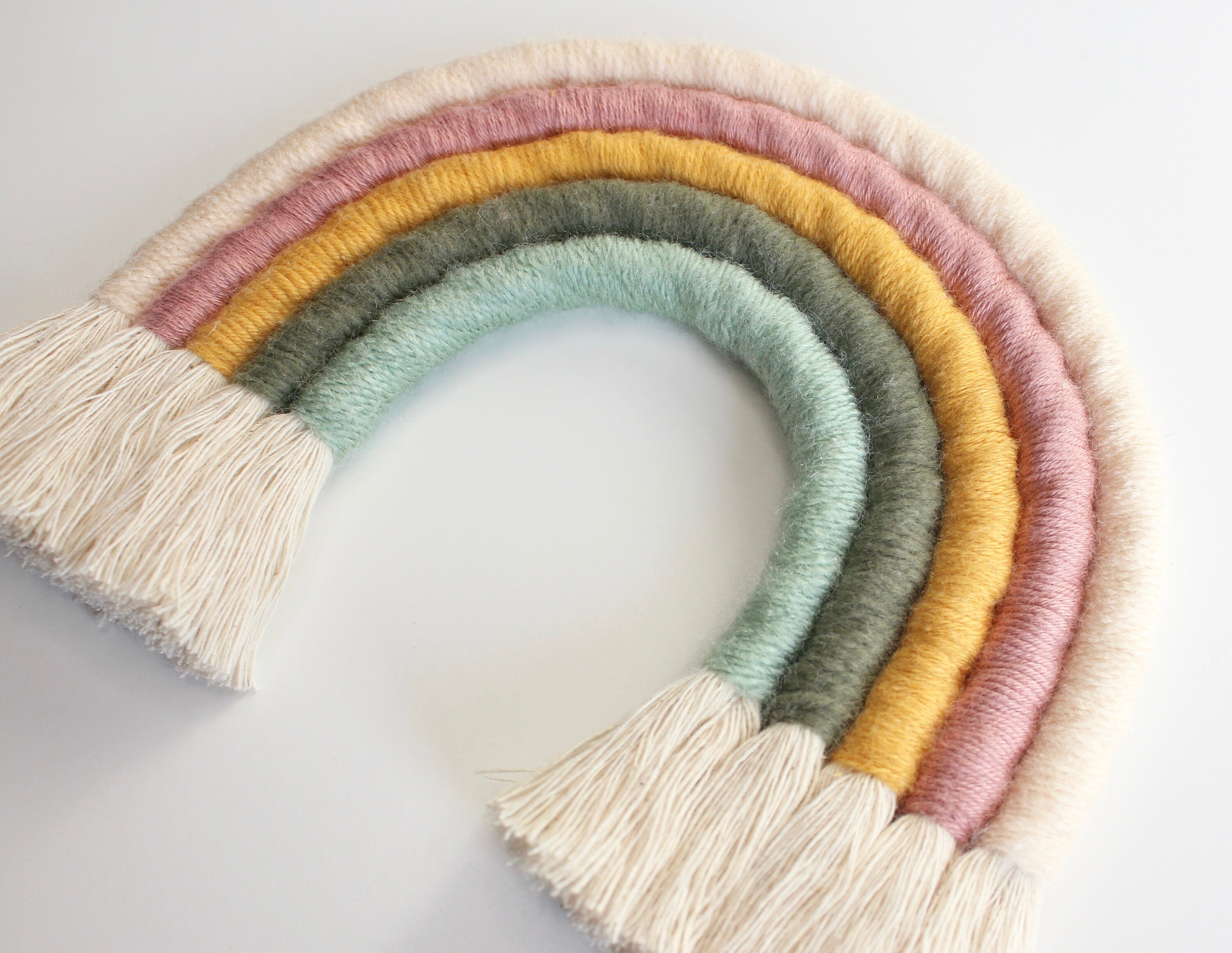 Pink And Earthy Fibre Rainbow Macrame Nursery Decor | Etsy