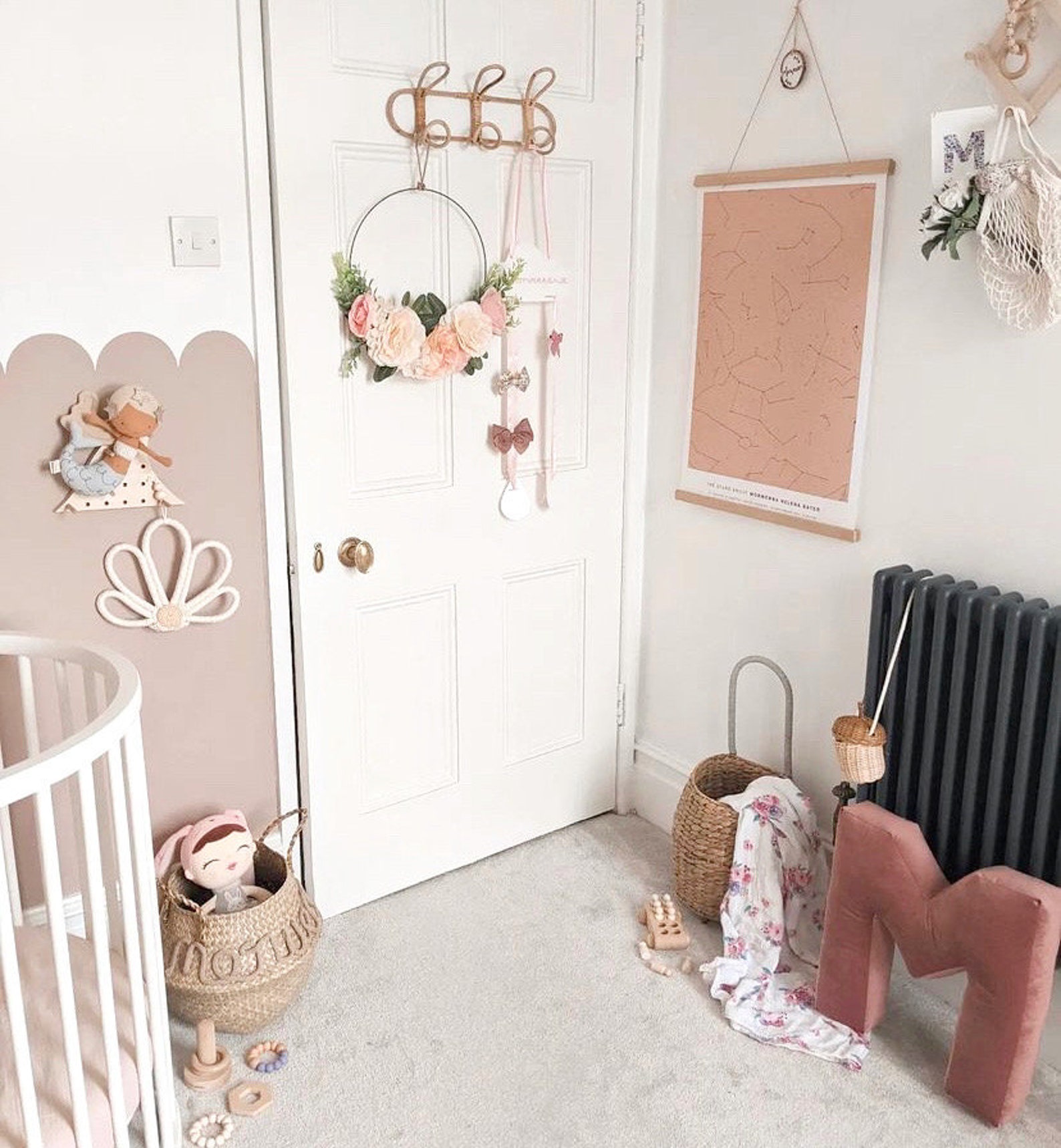 Macrame Sea Shell Rattan Boho Home Decor Neutral Nursery - Etsy